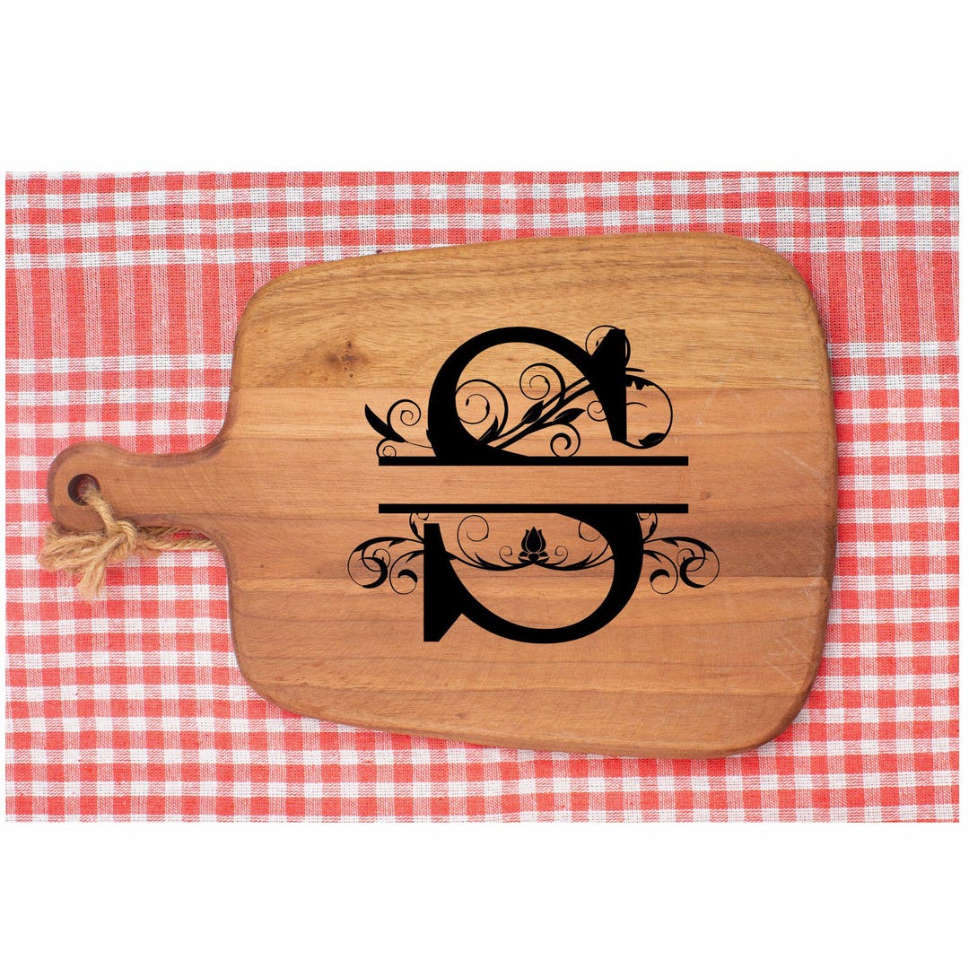 Family Name Charcuterie Board SVG | Split Monogram Cutting Board ...
