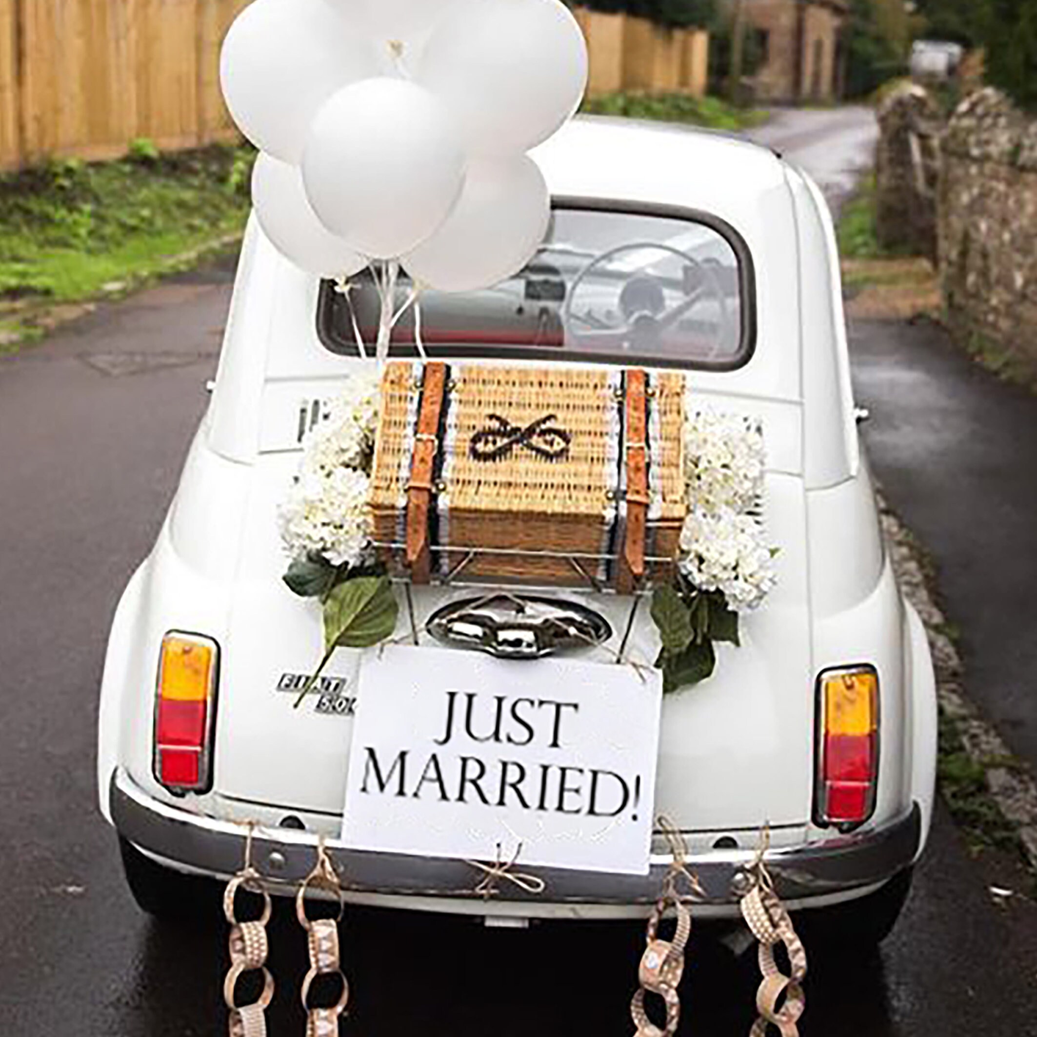 Just Married Car Banner, Wedding Backdrop, Rustic Wedding Decor ...