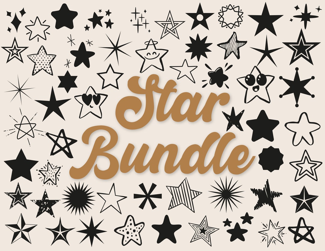 Star Bundle 55 SVG Dxf Jpg Png,christmas Star Svg,night Star Svg ...