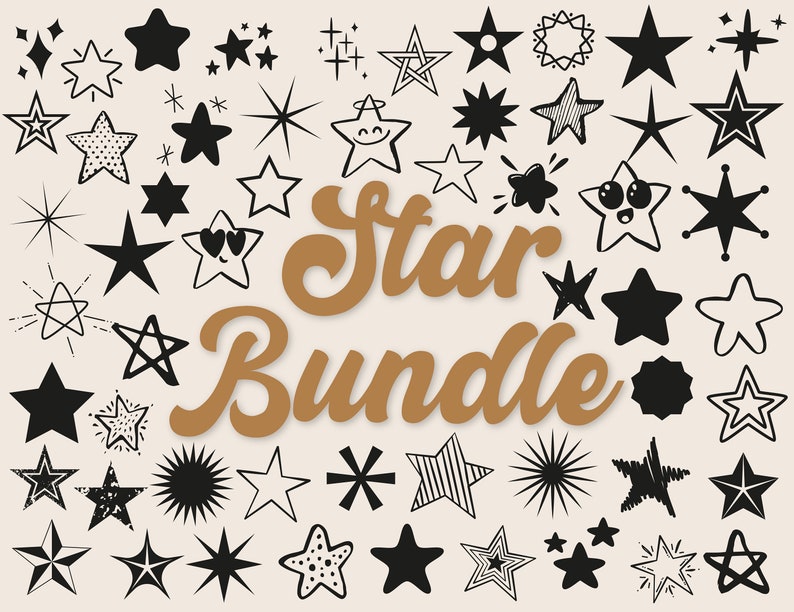 Star Bundle 55 SVG Dxf Jpg Png,christmas Star Svg,night Star Svg ...