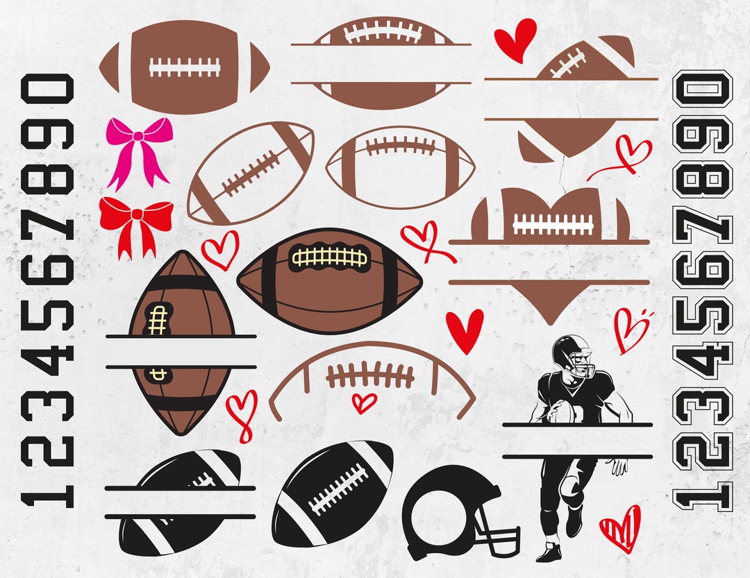 Football Digital SVG Bundle, Football Frames, Cheer SVG, Digital ...