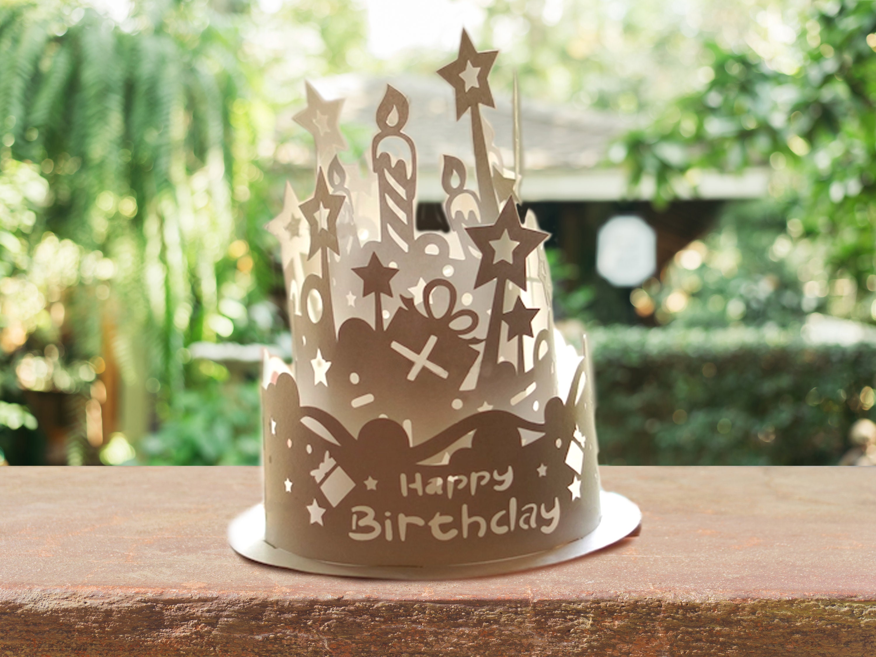 Happy Birthday Lamp SVG, Paper Cut Lanterns, Silhouette Studio ...