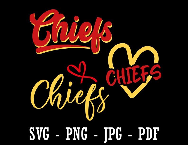 Chiefs, Stacked Design, Gift for Him, Gift for Her, Red and Yellow,high ...