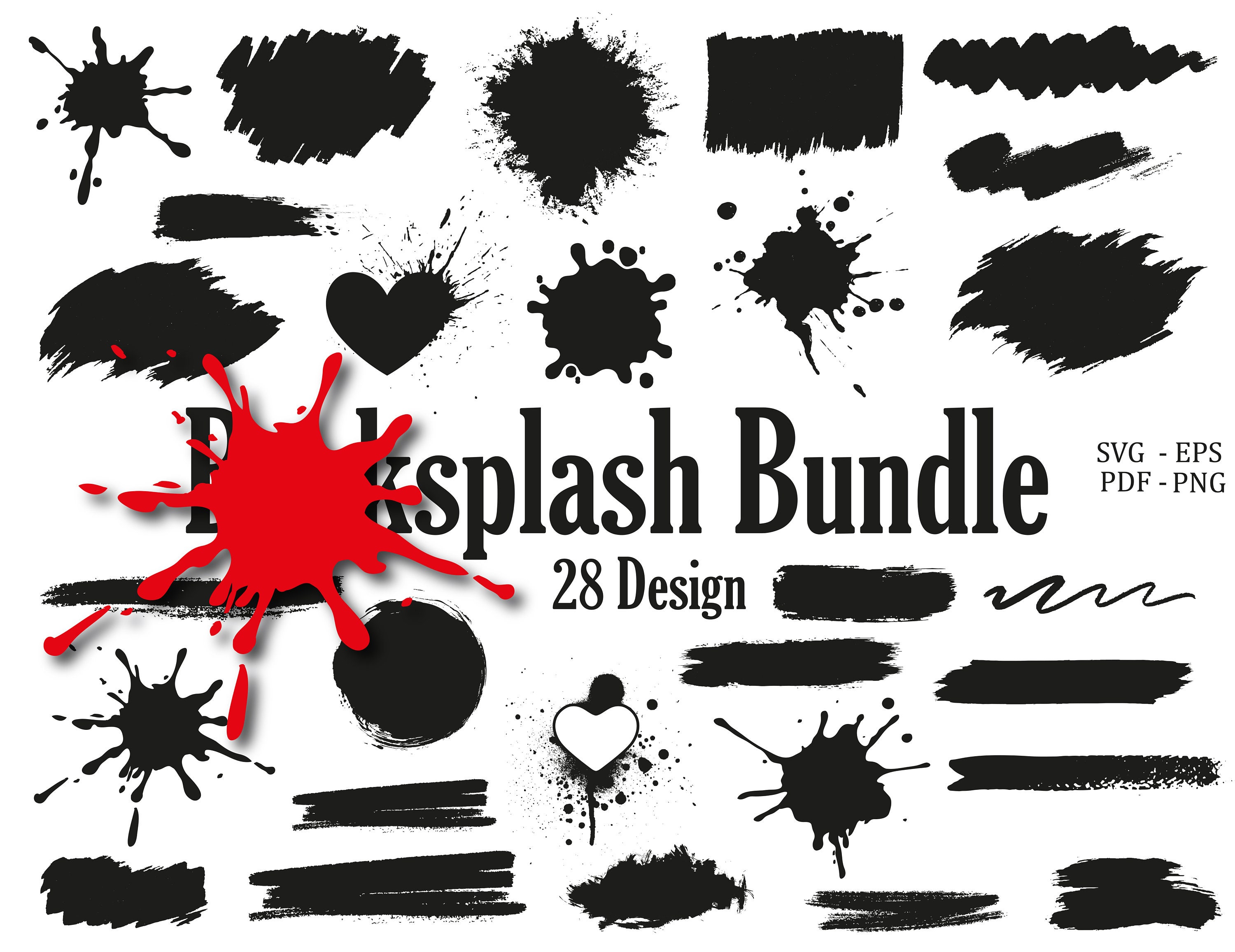 Black Ink Splashes Splotches Clipart, Paint Drip, Painted Blobs Design ...