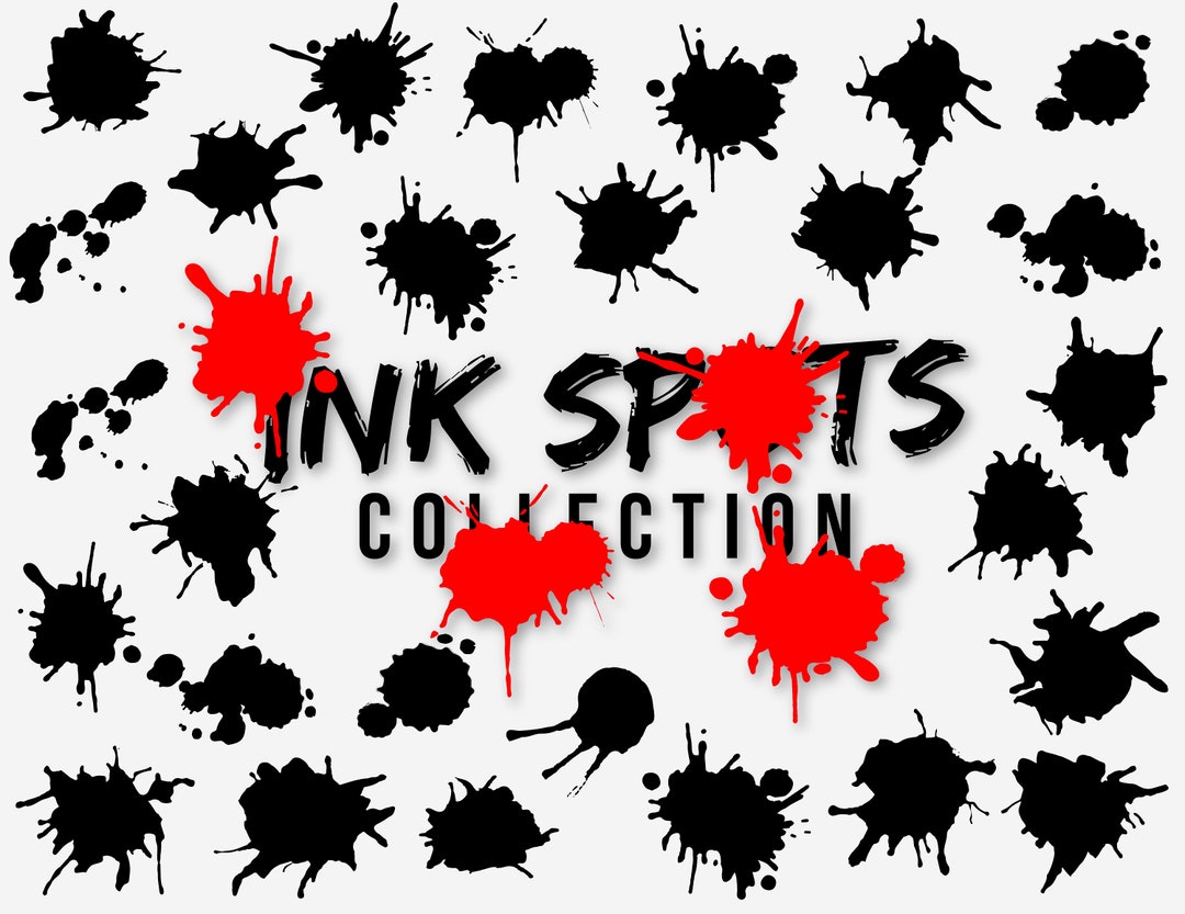 Black Ink Spots Collection Svg Splashes Splotches,paint Drip, Paint ...