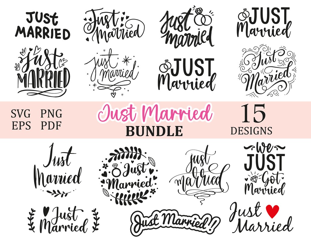 Just Married Monogram, SVG PNG, Marriage, Wedding Svg Bundle, Bride ...