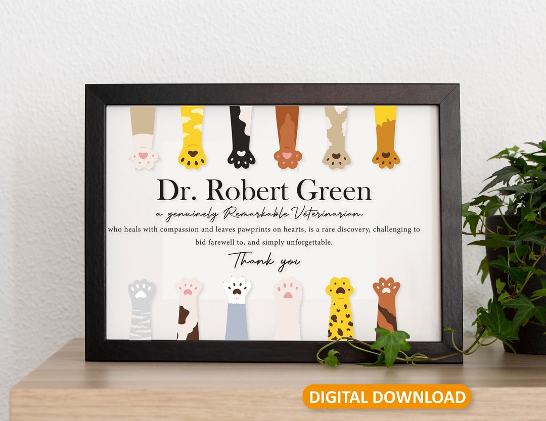 Personalized Veterinarian Name Sign Custom Veterinary Clinic Vet Gift ...