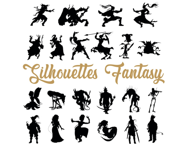 Fantasy Silhouettes SVG, RPG Game Character Design, D20, Rpg Games Svg ...