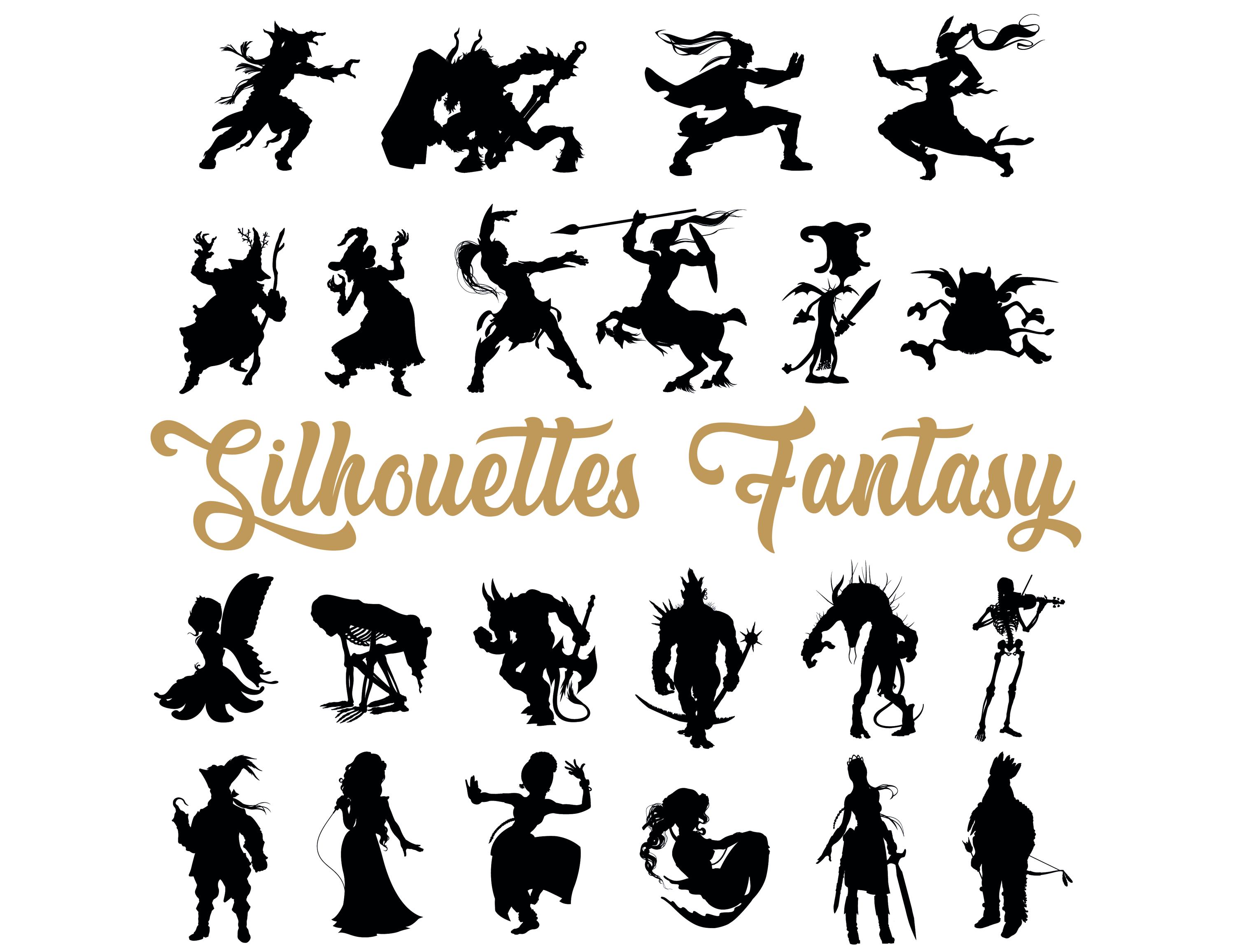 Fantasy Silhouettes SVG, RPG Game Character Design, D20, Rpg Games Svg ...