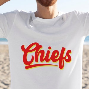 Chiefs, Stacked Design, Gift for Him, Gift for Her, Red and Yellow,high ...