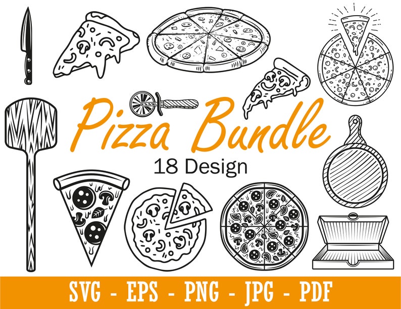 Pizza SVG Silhouette Bundle, Pizza Chef, Slices (digital Download) - Etsy