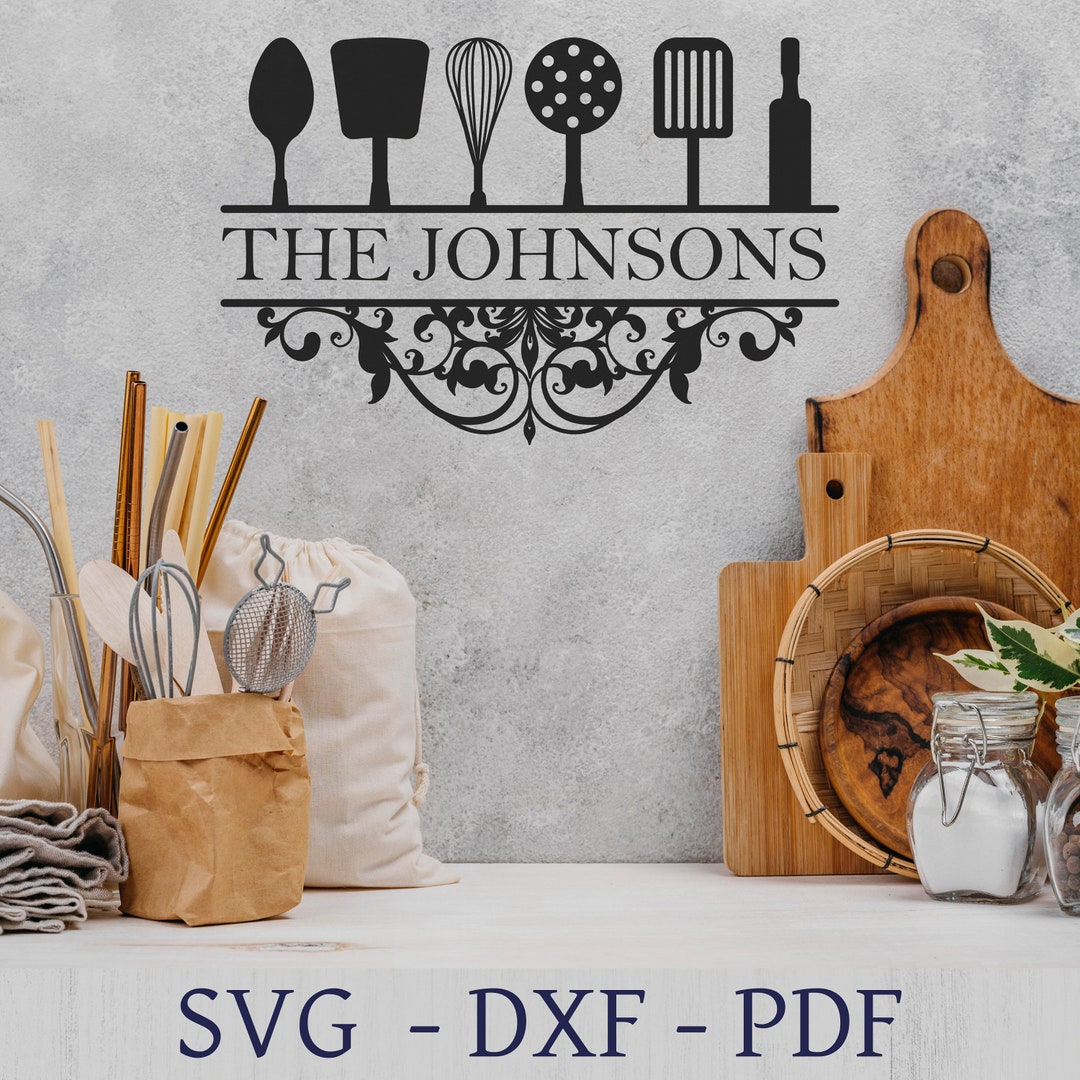 Cricut Vinyl Cut Kitchen SVG PNG Bundle, Cooking Family Name Svg ...