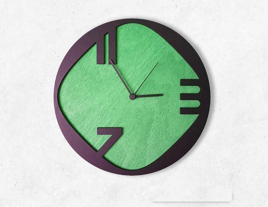 Laser Cut Modern Wall Clock Laser Cut Svg, Modern Wooden Wall Clock ...