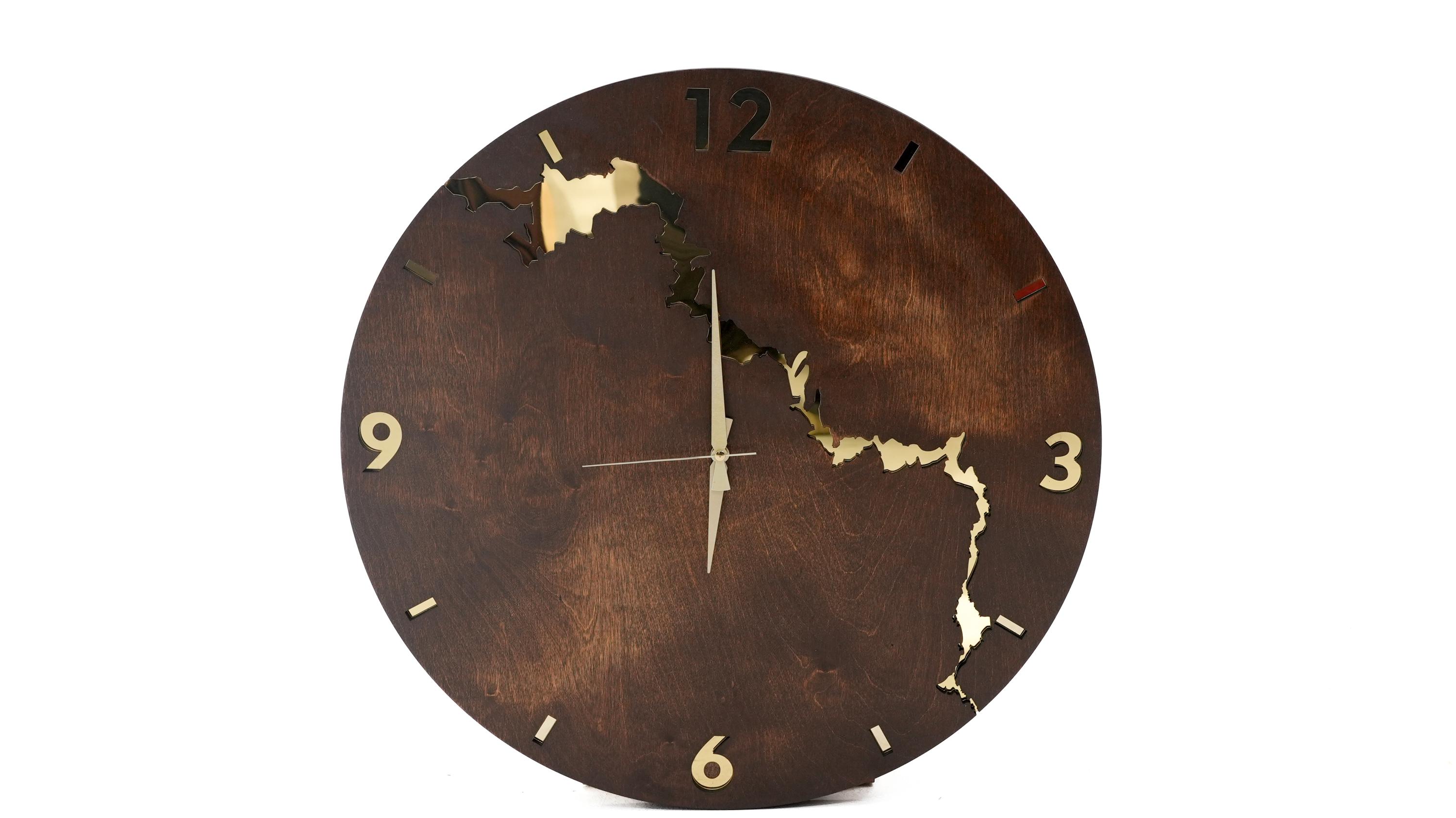 Wall Clock Big Mississipi Modern Art River Vector,cnc Svg, Wooden Wall ...