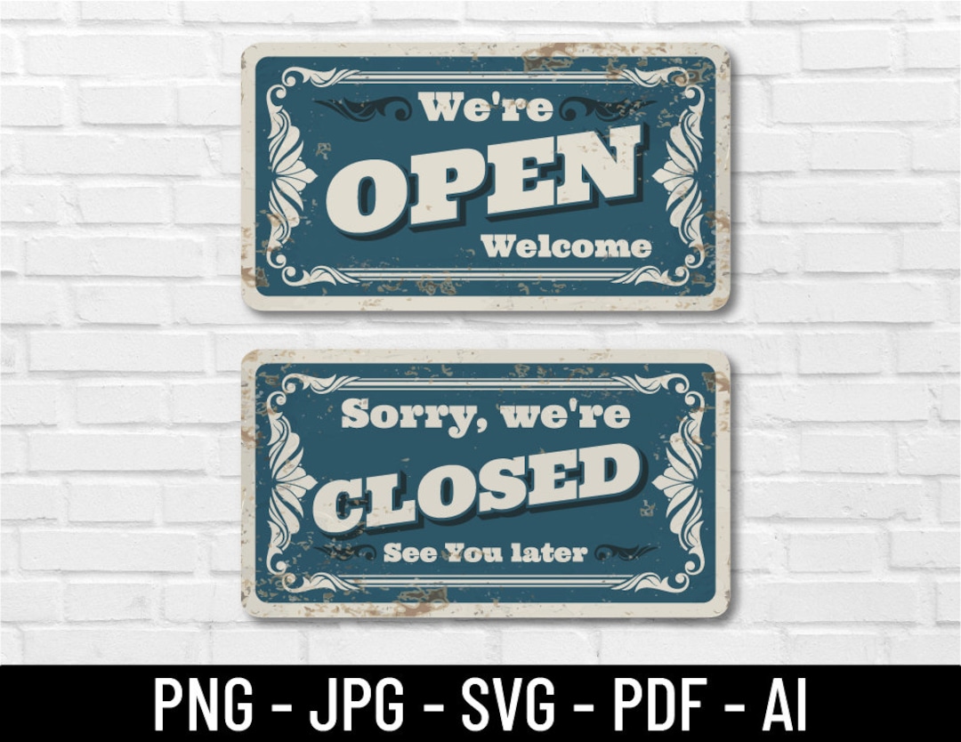 Vintage Open Closed Sign Business Sign Storefront Sign Shop Open Sign ...