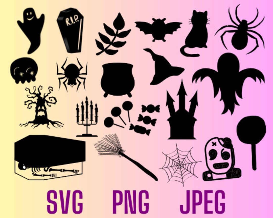 Eerie Halloween Silhouettes 20-set SVG JPG PNG Halloween - Etsy