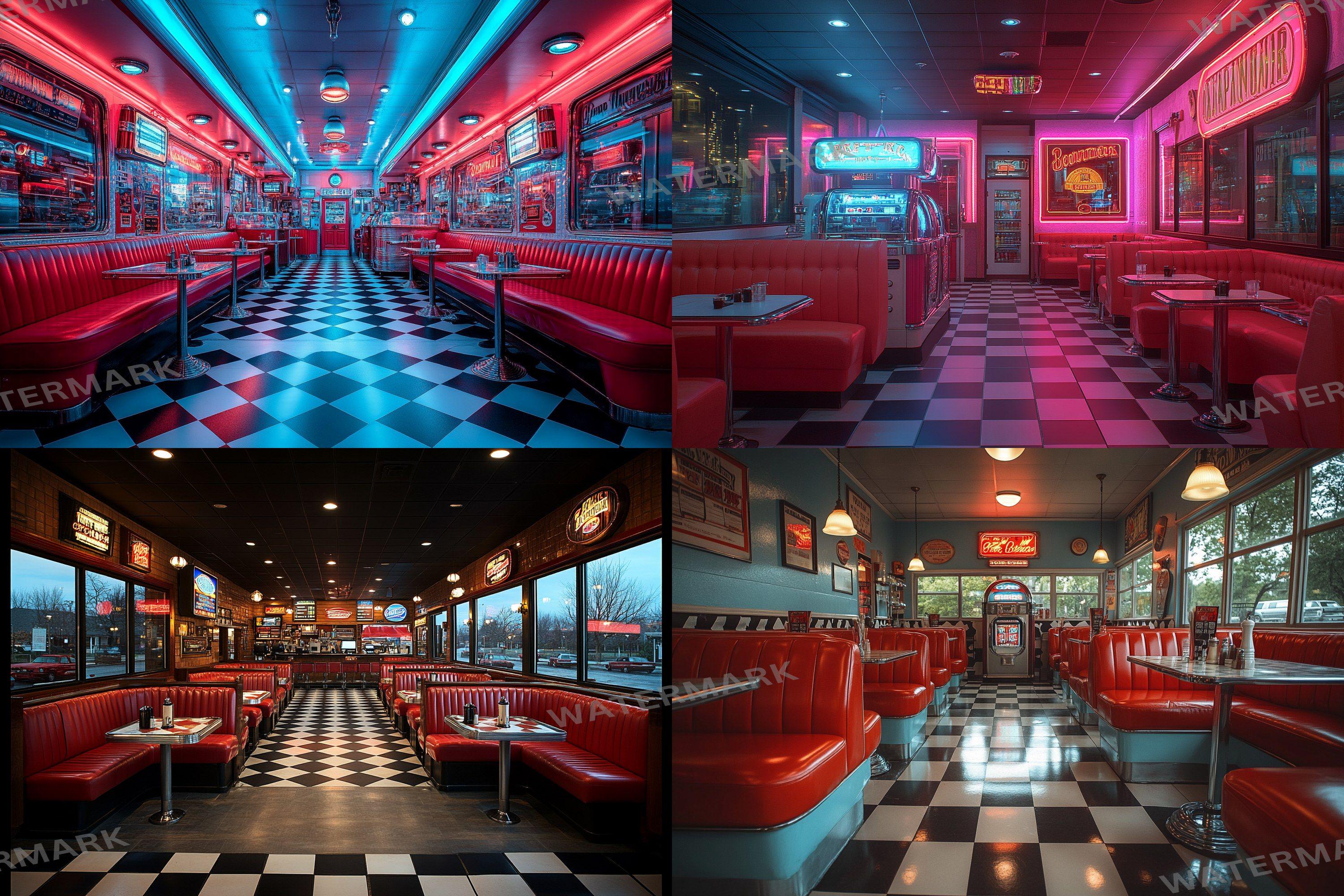 Retro Diner Booth | 30 High-resolution PNG Backdrops for Digital Art ...
