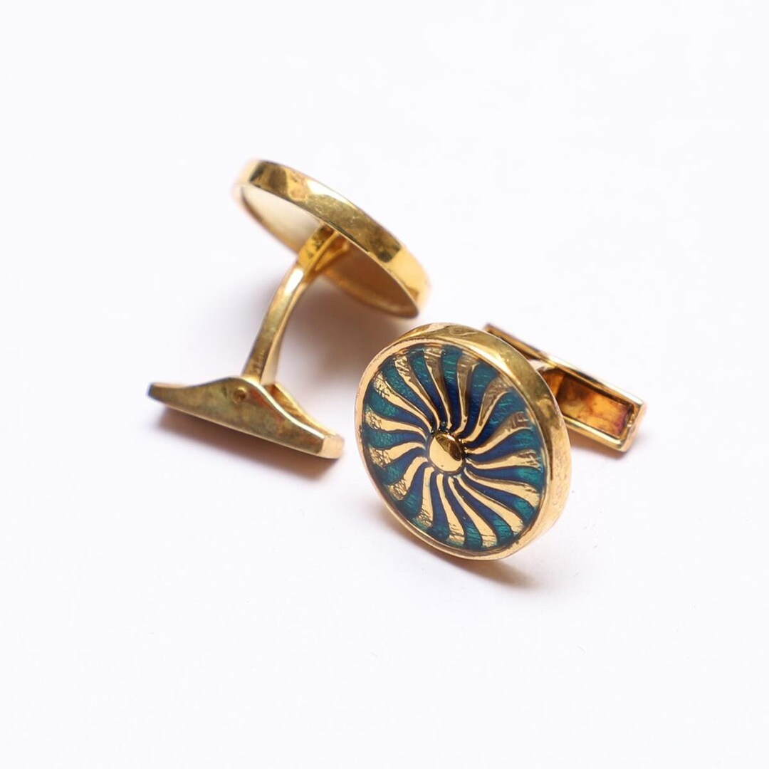 Luxury Blue Sunray Cufflinks for Men | Round Sterling Silver | Wedding ...