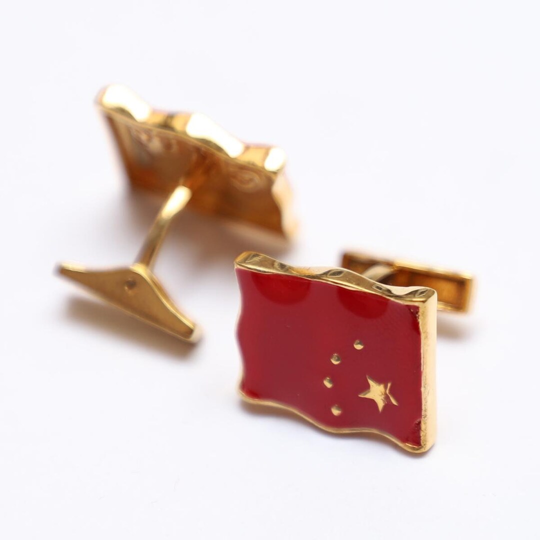 92.5 Silver Cufflinks, the National Flag of China Cuff Links Chinese ...