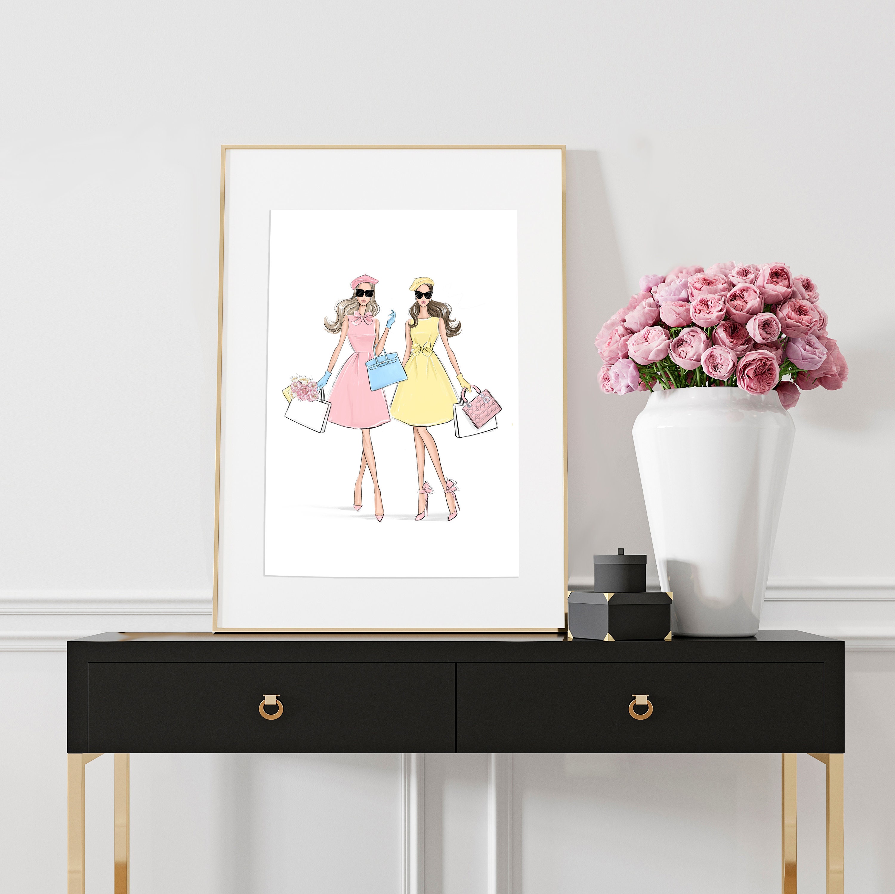Fashion Girls Art Print Fashion Illustration, Spring Art Print, Chic ...