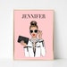 Custom Girl Fashion Portrait for Her, Personalized Girly Art Print ...
