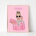 Custom Girl Fashion Portrait for Her, Personalized Girly Art Print ...