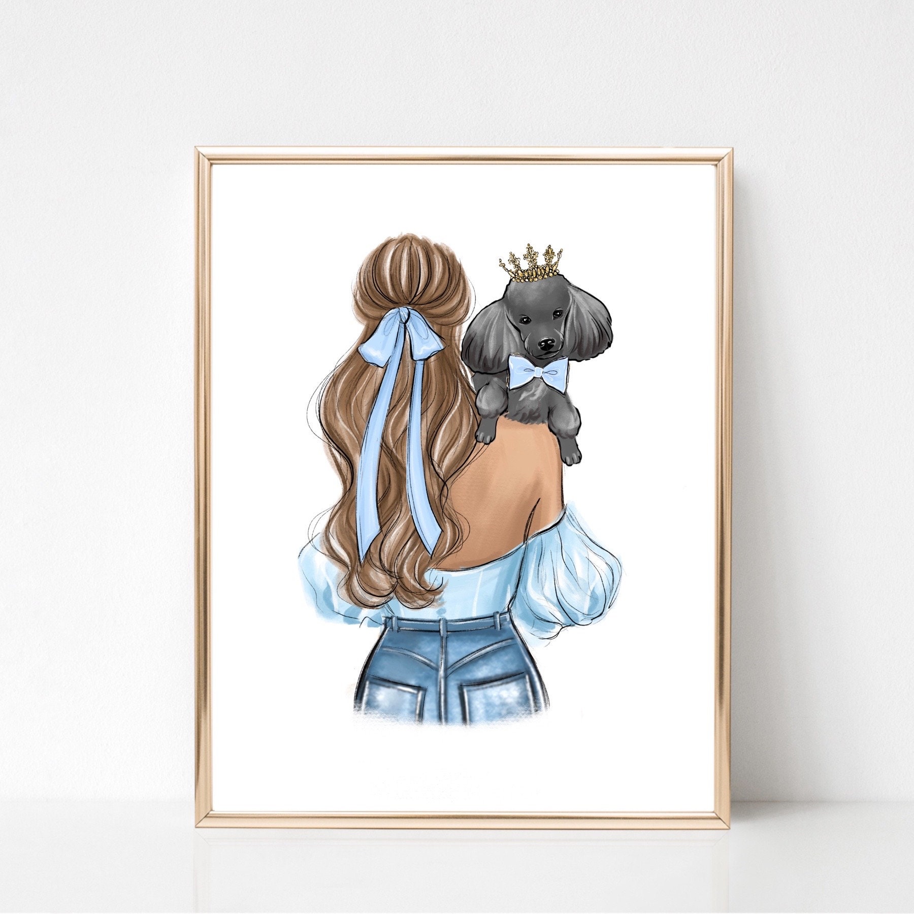 Custom Dog Mom Drawing From Photo, Personalized Pet Art Print, Custom ...