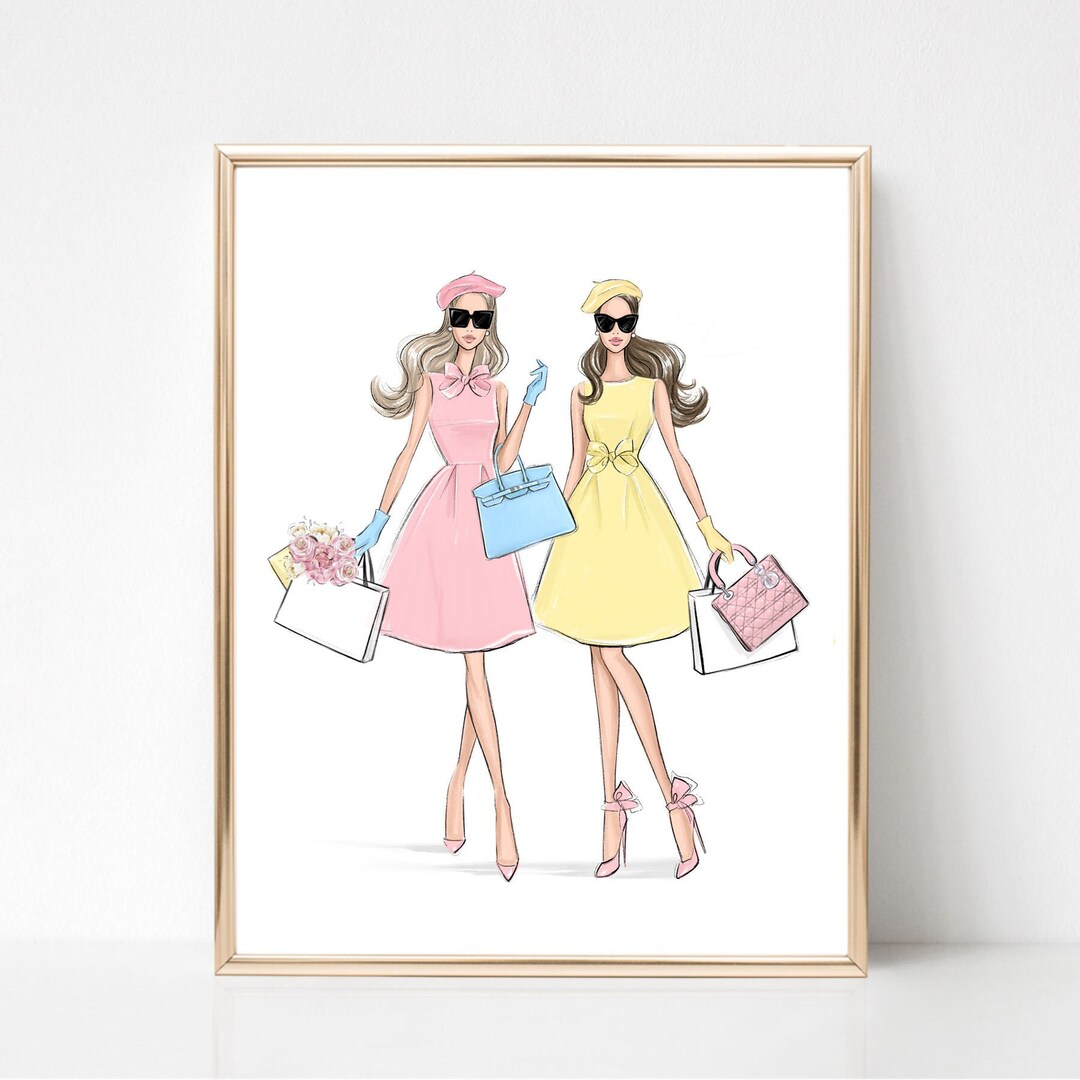 Fashion Girls Art Print Fashion Illustration, Spring Art Print, Chic ...