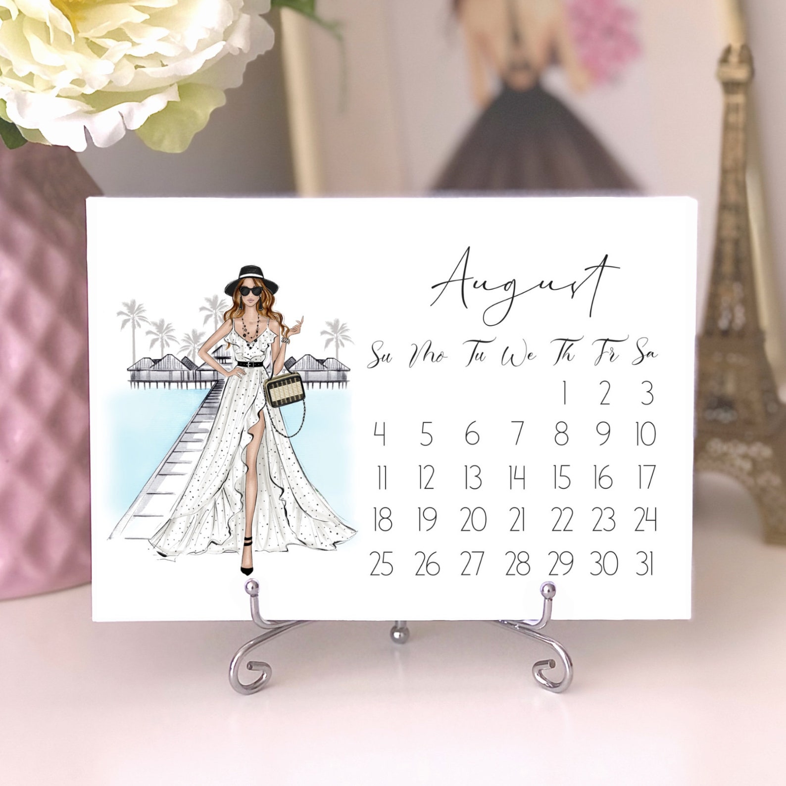 Fashion Illustrated Calendar 2024, Fashion Drawing Mini Calendar With ...