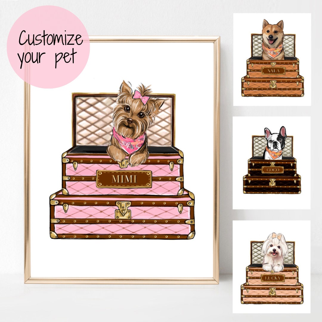 Custom Dog Portrait Drawing From Photo, Personalized Dog Art Print ...