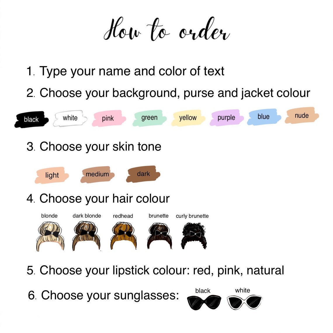 Custom Girl Fashion Portrait for Her, Personalized Girly Art Print ...