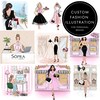 Custom Girl Fashion Portrait for Her, Personalized Girly Art Print ...
