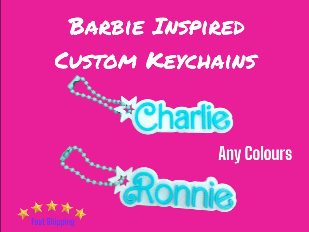 Barbie-inspired 3D Printed Two-tone Custom Personalised Keychain ...