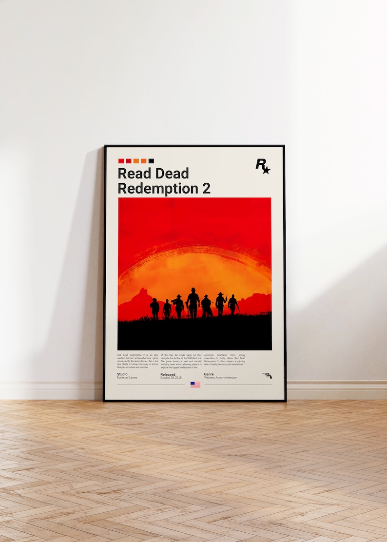 Red Dead Redemption 2 Poster, Gaming Room Poster, Gaming Wall Poster ...