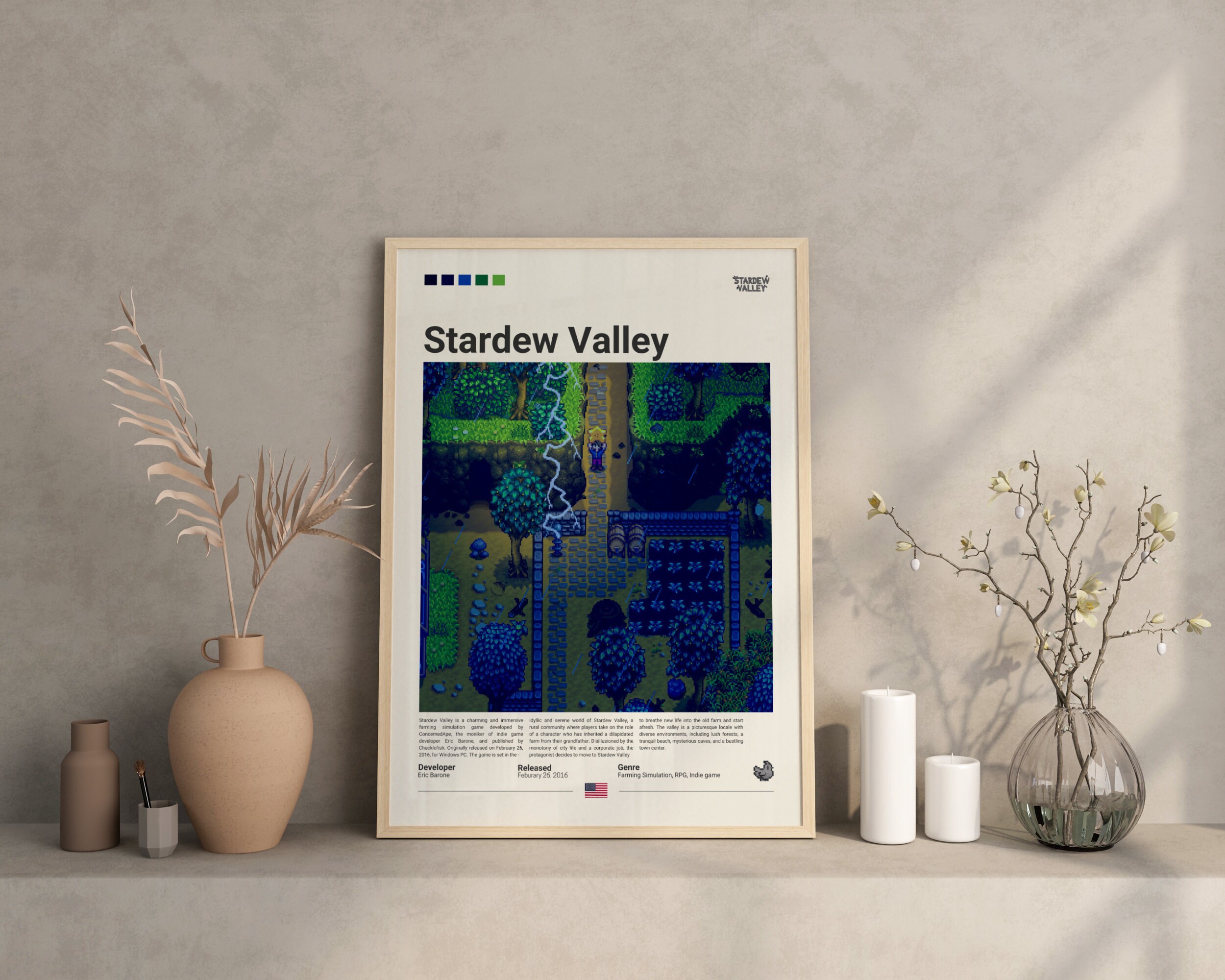 Stardew Valley Poster, Stardew Valley Print, Gaming Room Poster, Gaming ...