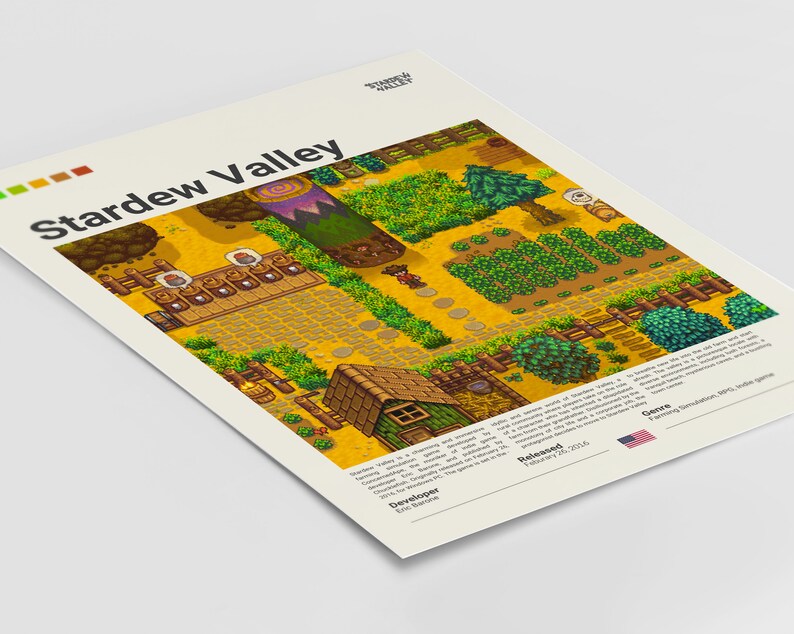 Stardew Valley Poster, Stardew Valley Print, Gaming Room Poster, Gaming ...