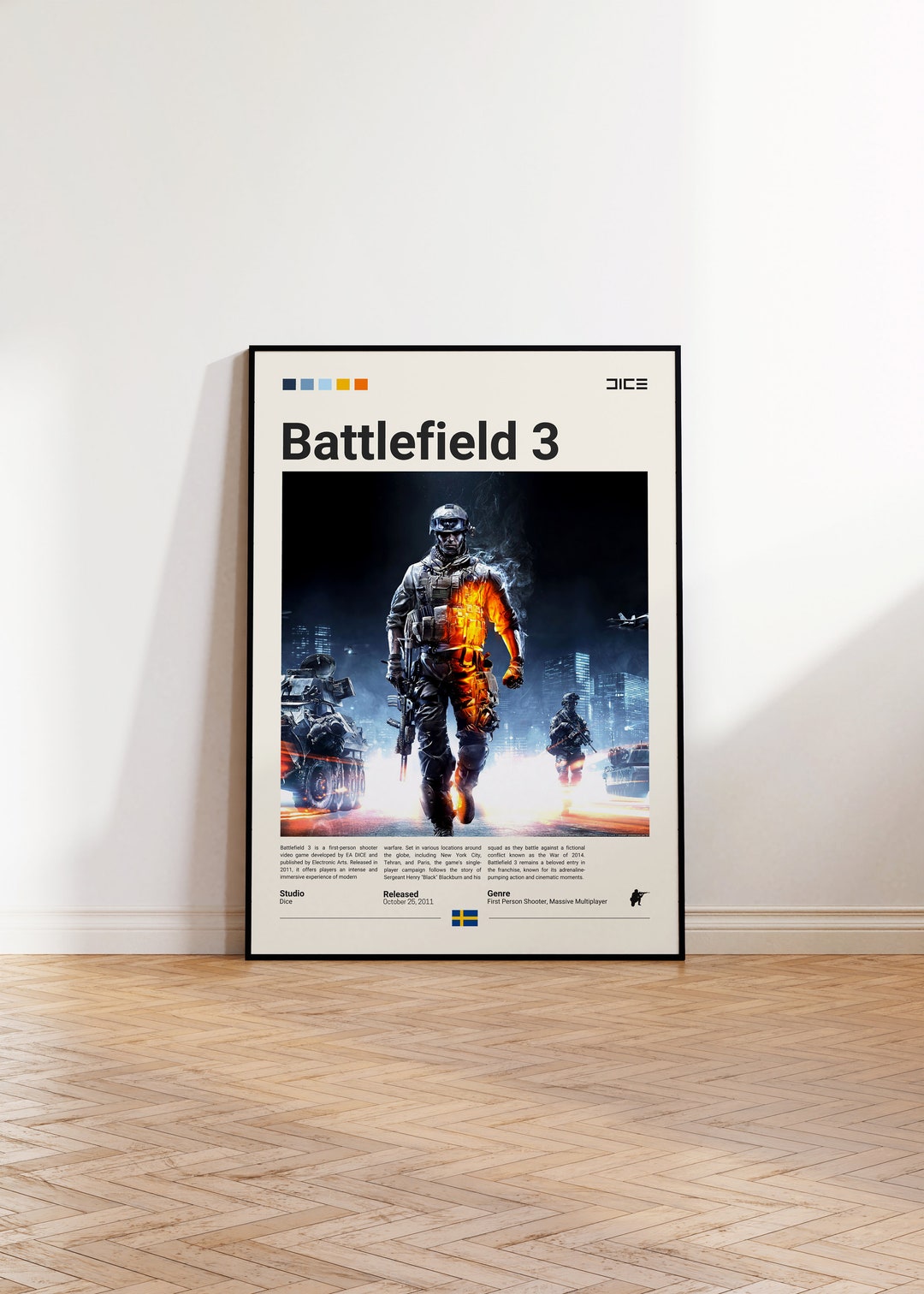 Battlefield 3 Poster, Gaming Room Poster, Gaming Wall Poster, Gaming ...