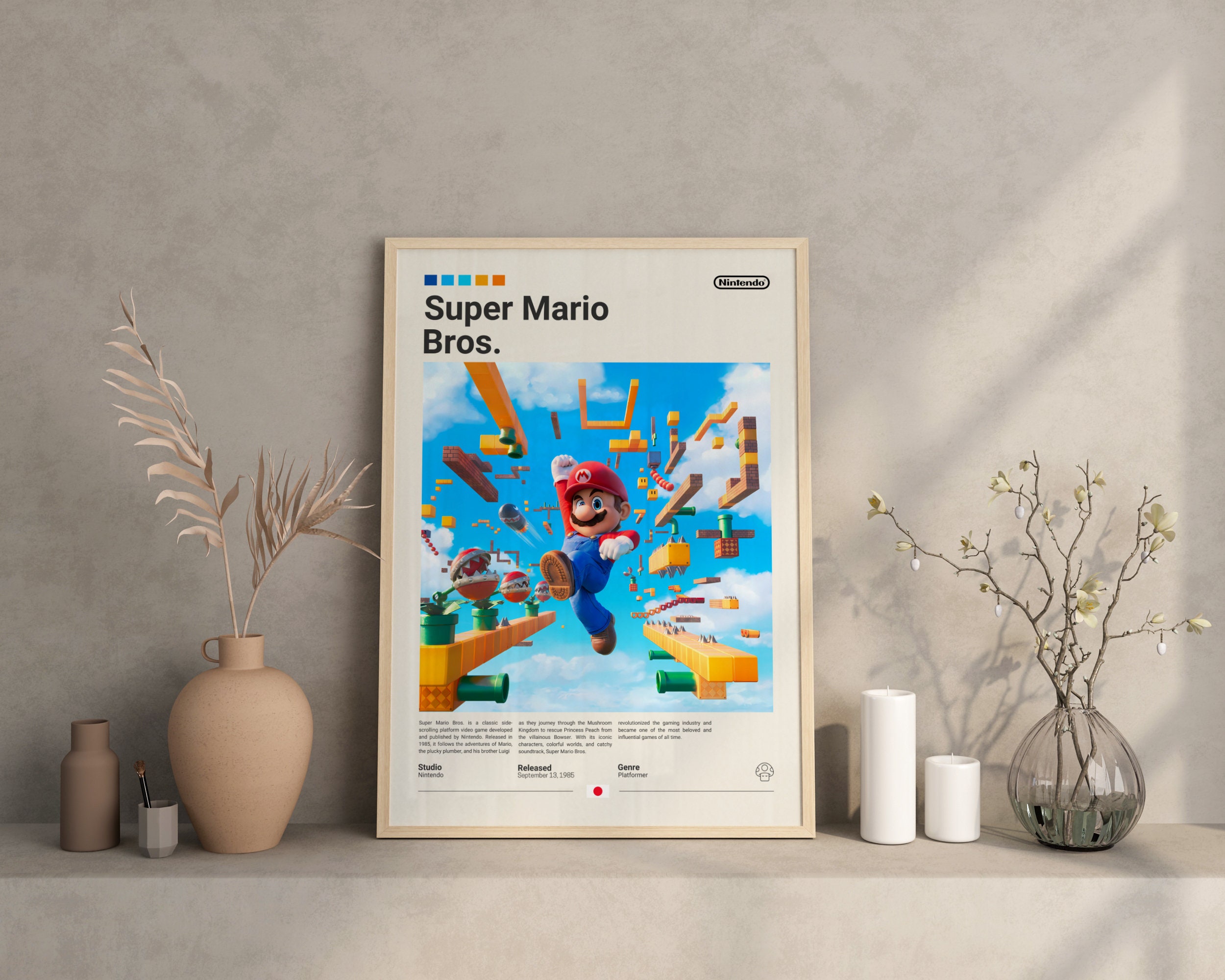 Super Mario Bros Poster, Gaming Room Poster, Gaming Wall Poster, Gaming ...