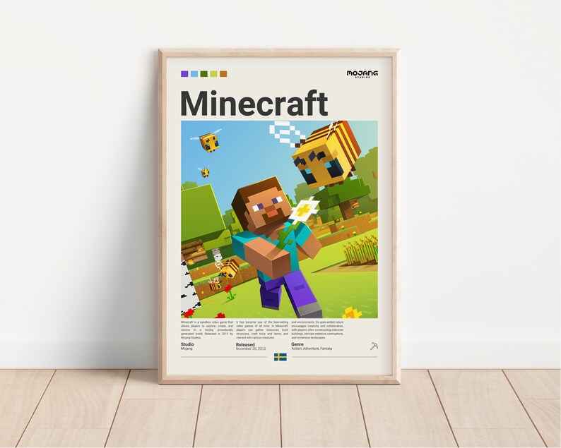 Minecraft Poster, Gaming Room Poster, Gaming Wall Poster, Gaming Print ...