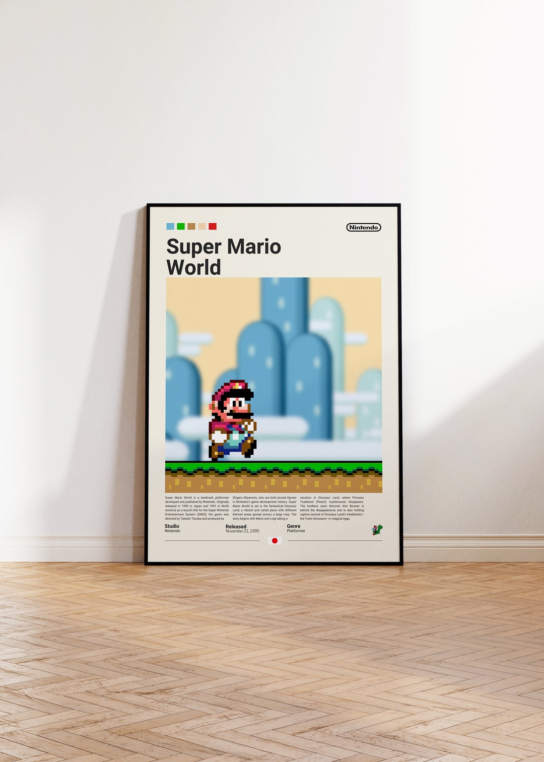 Super Mario World Poster, Mario Poster, Video Game Poster, Gaming Wall ...