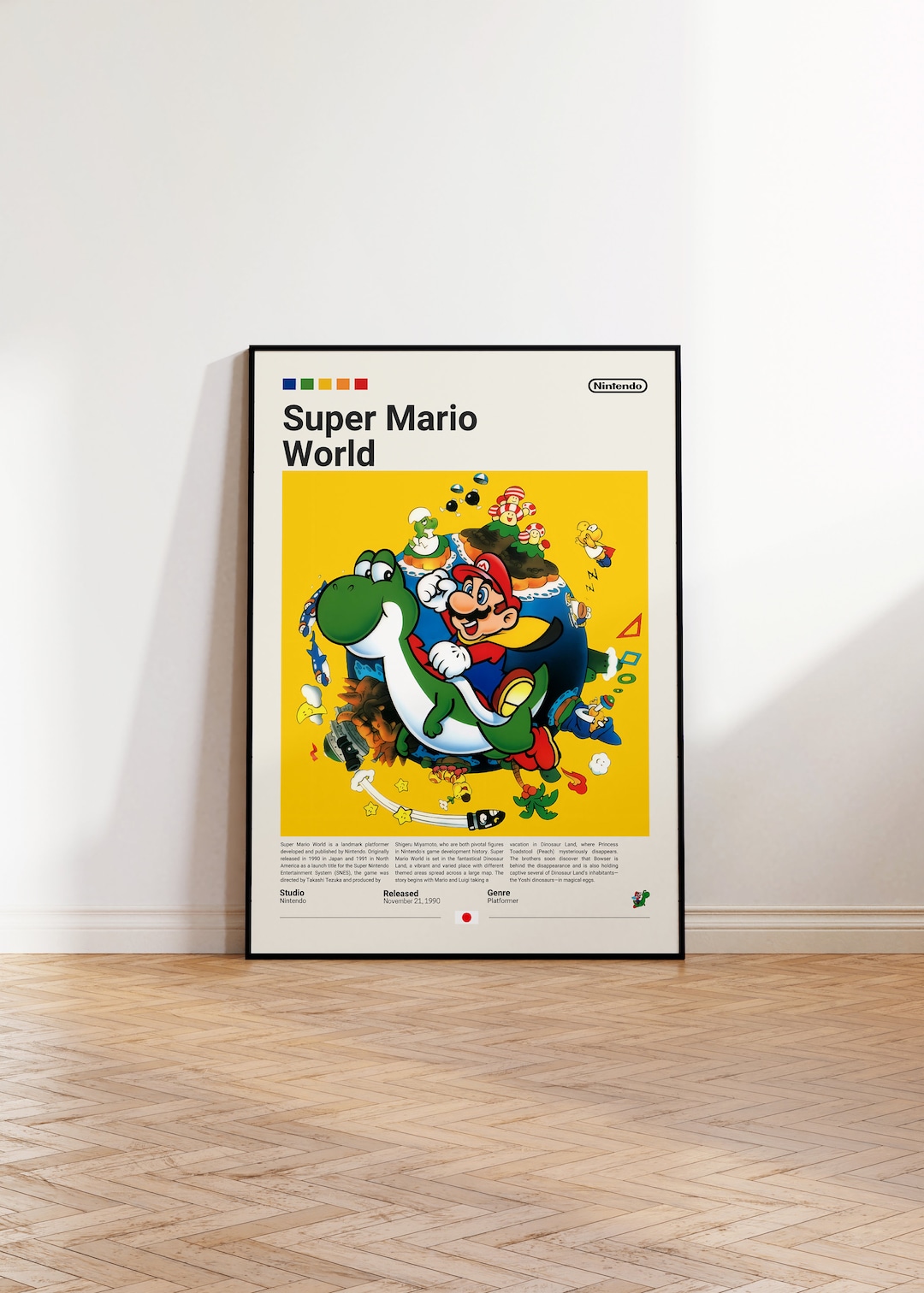 Super Mario World Poster, Mario Poster, Video Game Poster, Gaming Wall ...