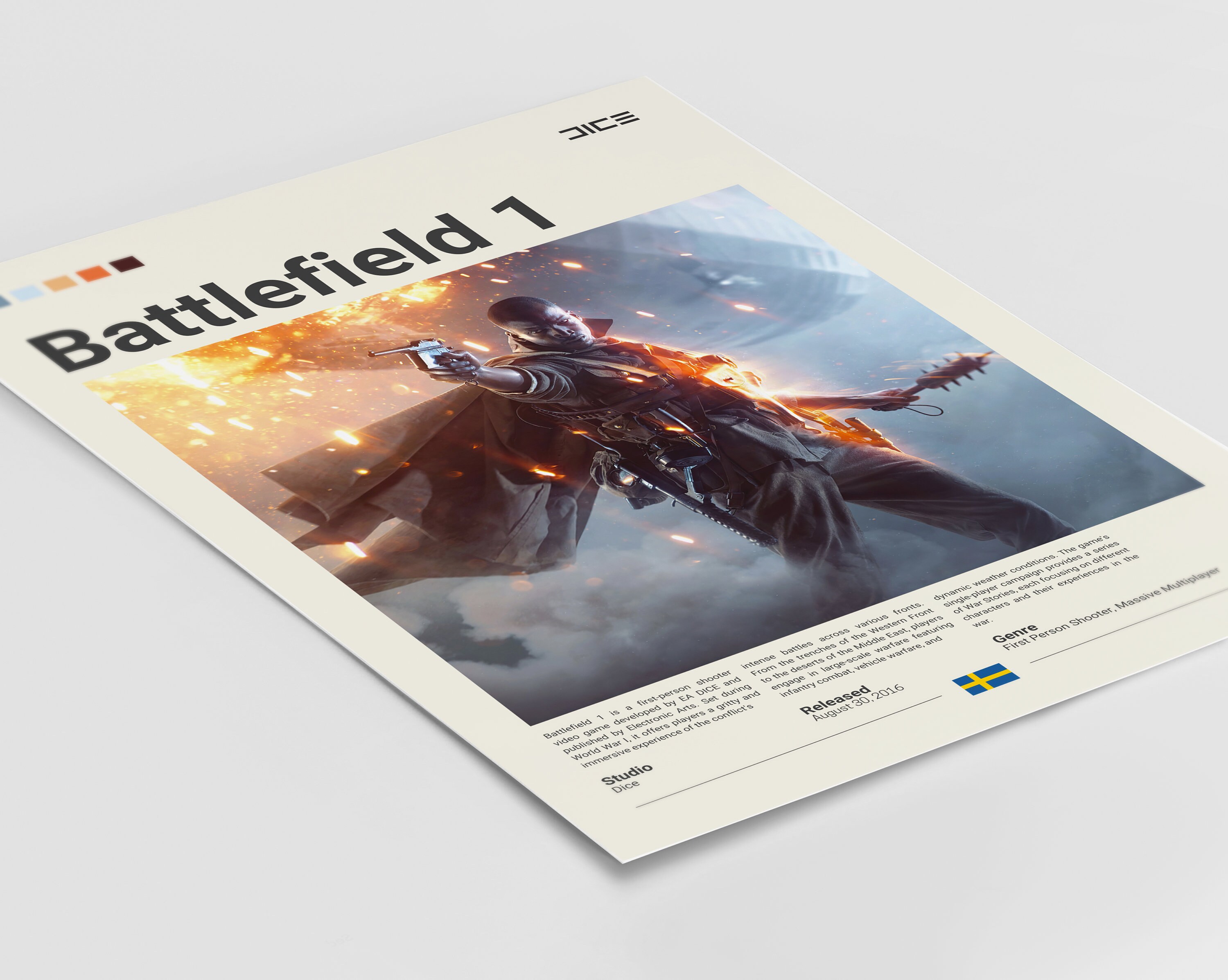 Battlefield 1 Poster, Gaming Room Poster, Gaming Wall Poster, Gaming ...