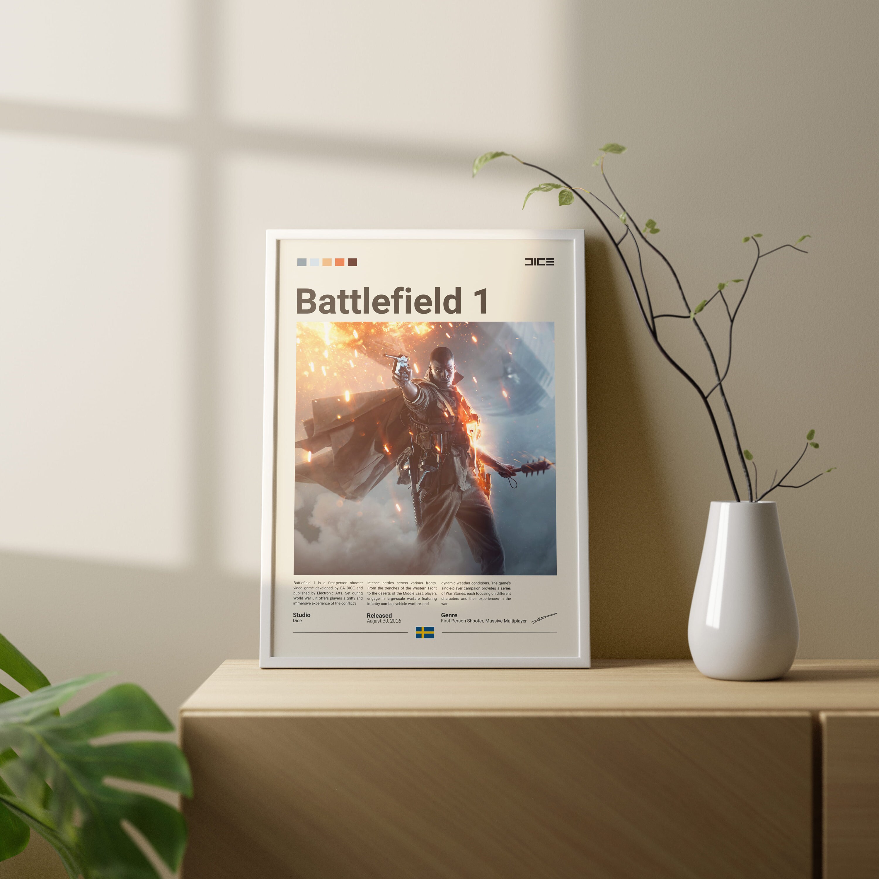 Battlefield 1 Poster, Gaming Room Poster, Gaming Wall Poster, Gaming ...