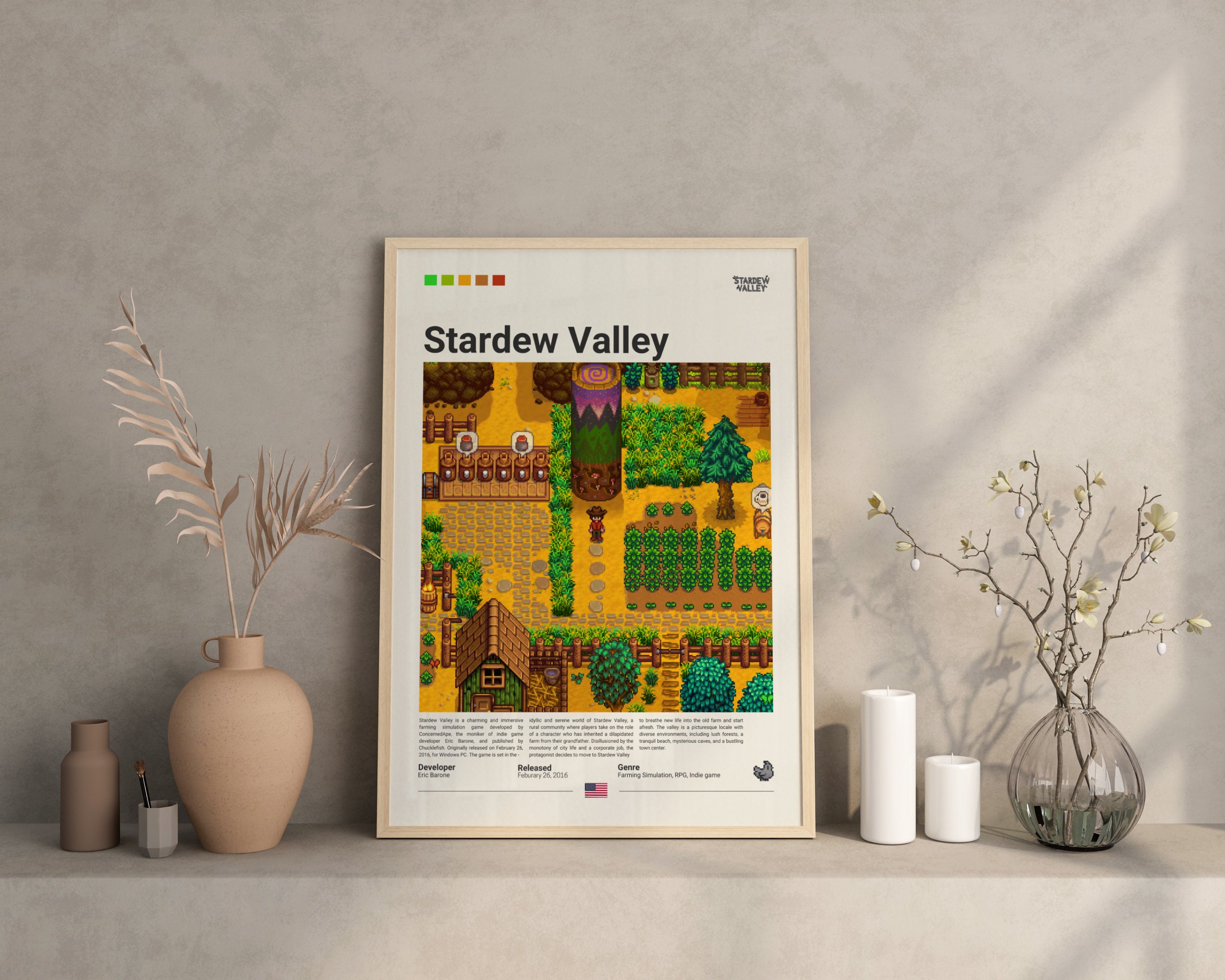 Stardew Valley Poster, Stardew Valley Print, Gaming Room Poster, Gaming ...