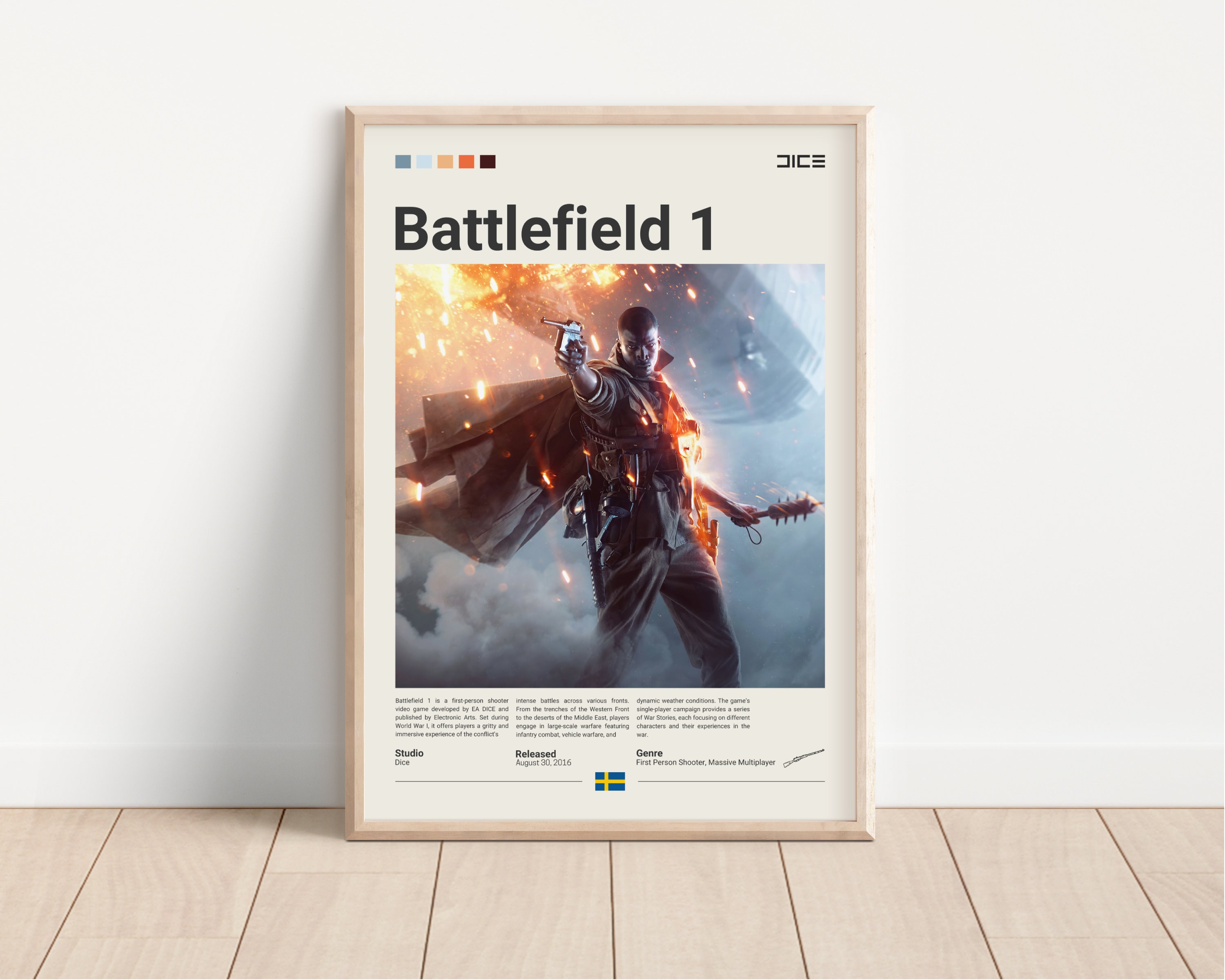 Battlefield 1 Poster, Gaming Room Poster, Gaming Wall Poster, Gaming ...