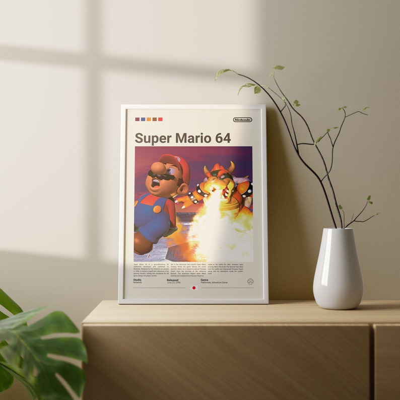Super Mario 64 Poster, Gaming Room Poster, Gaming Wall Poster, Gaming ...