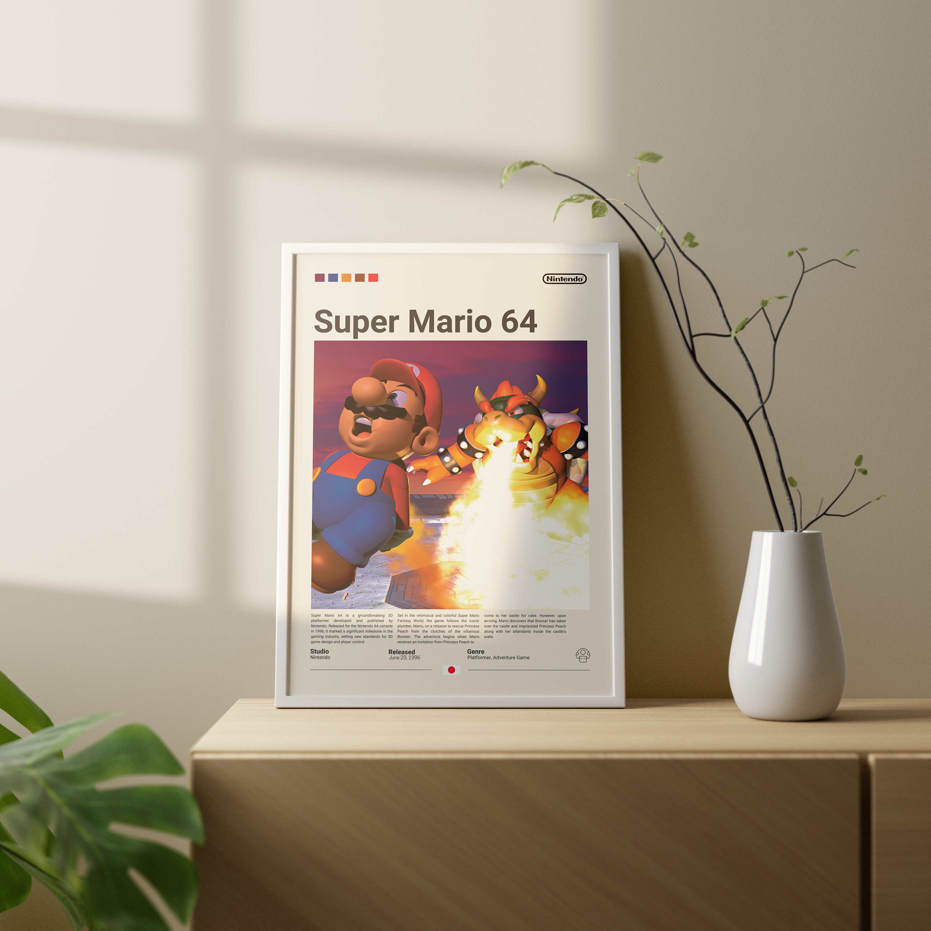 Super Mario 64 Poster, Gaming Room Poster, Gaming Wall Poster, Gaming ...