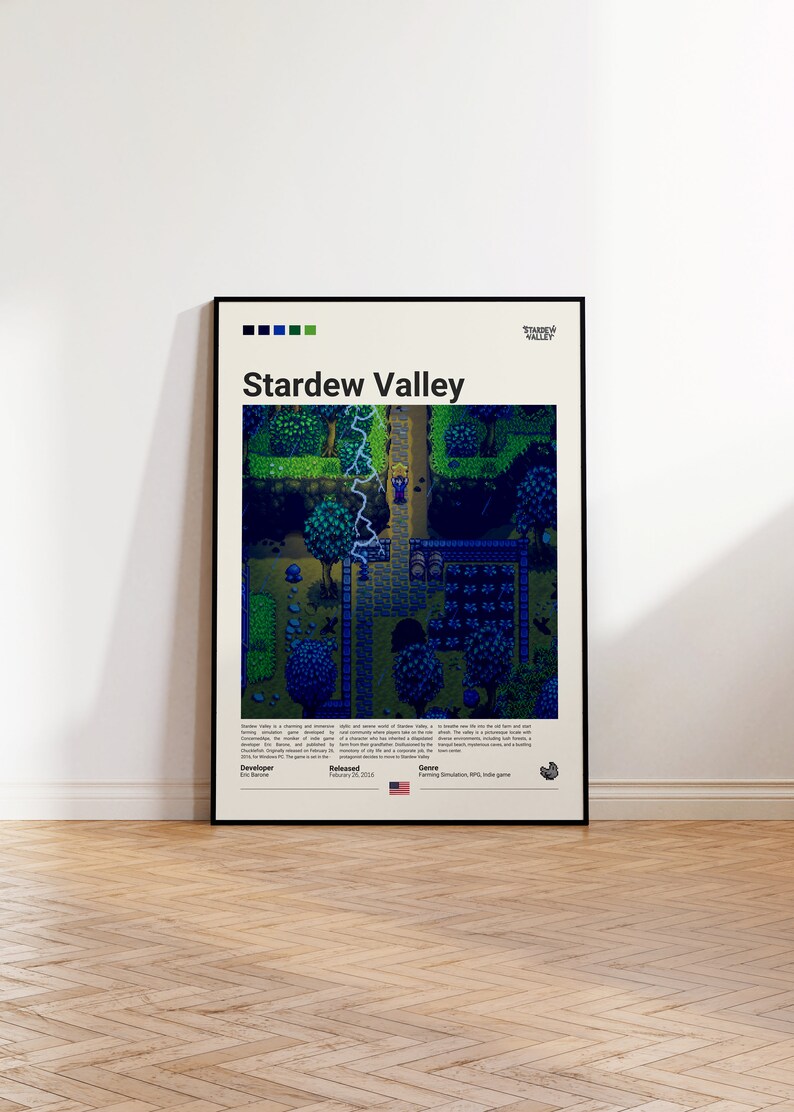 Stardew Valley Poster, Stardew Valley Print, Gaming Room Poster, Gaming ...