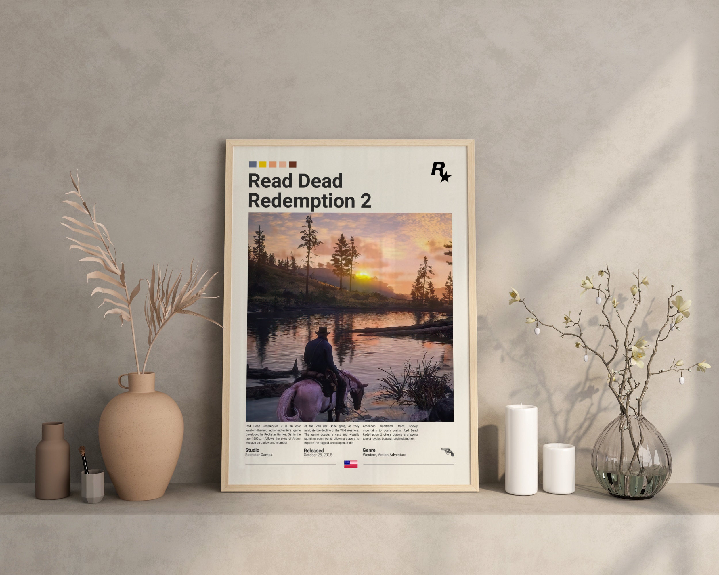 Red Dead Redemption 2 Poster, Gaming Room Poster, Gaming Wall Poster ...