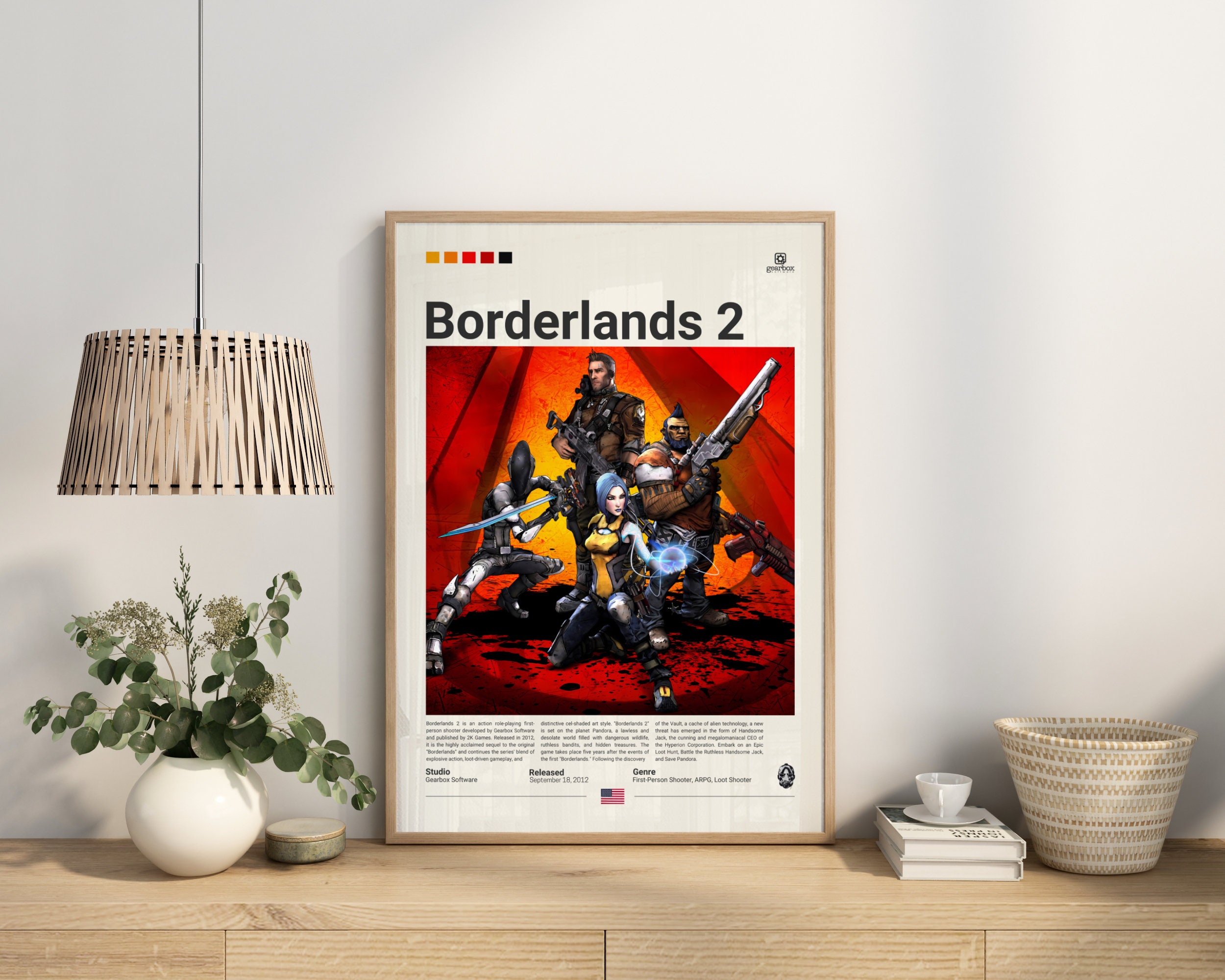 Borderlands 2 Poster, Gaming Room Poster, Gaming Wall Poster, Gaming ...
